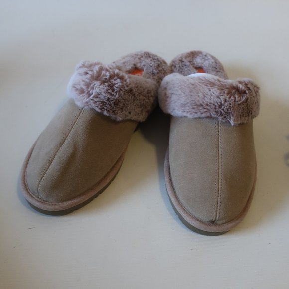 Sporto | Shoes | Nwob Womens Sporto Tan Suede Faux Fur Slide Mules M ...
